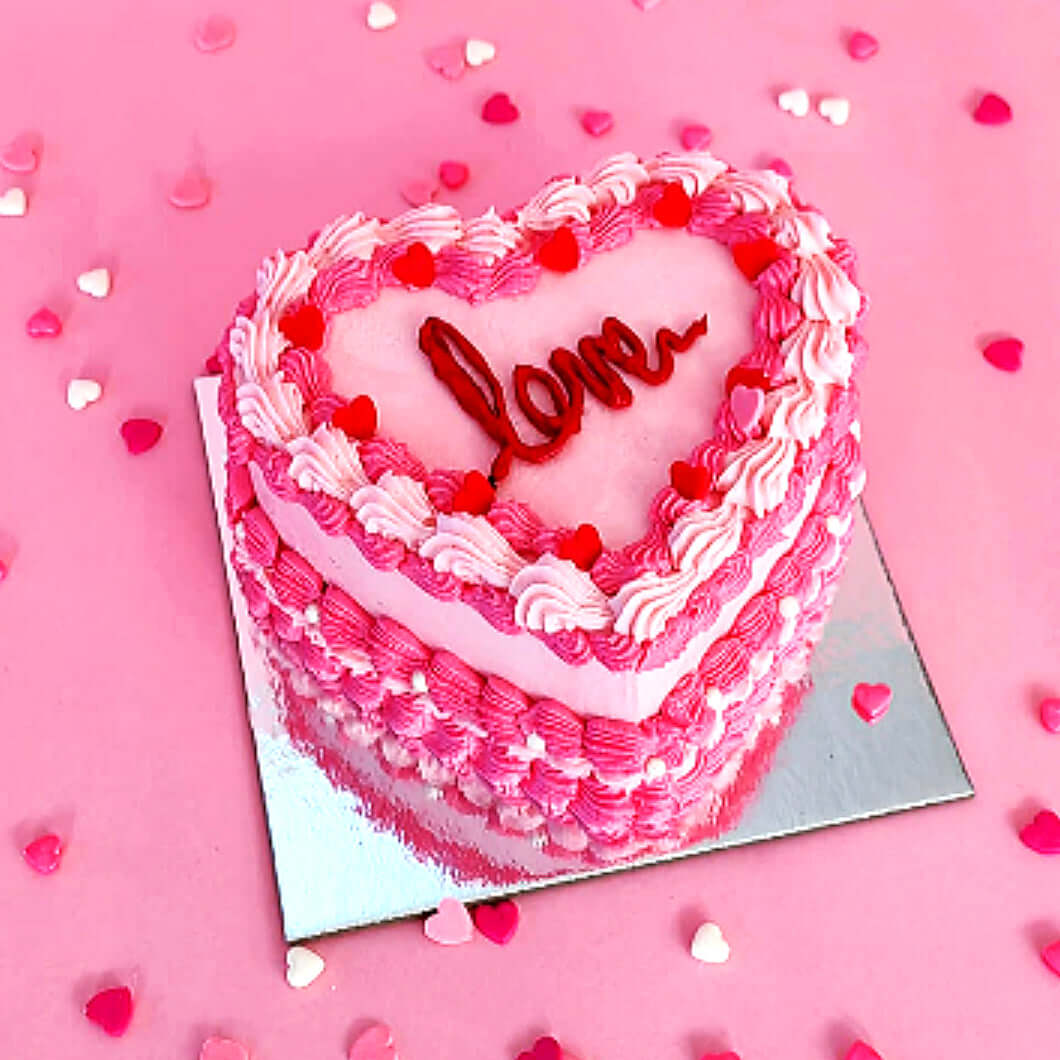 Heart Love Birthday Cake